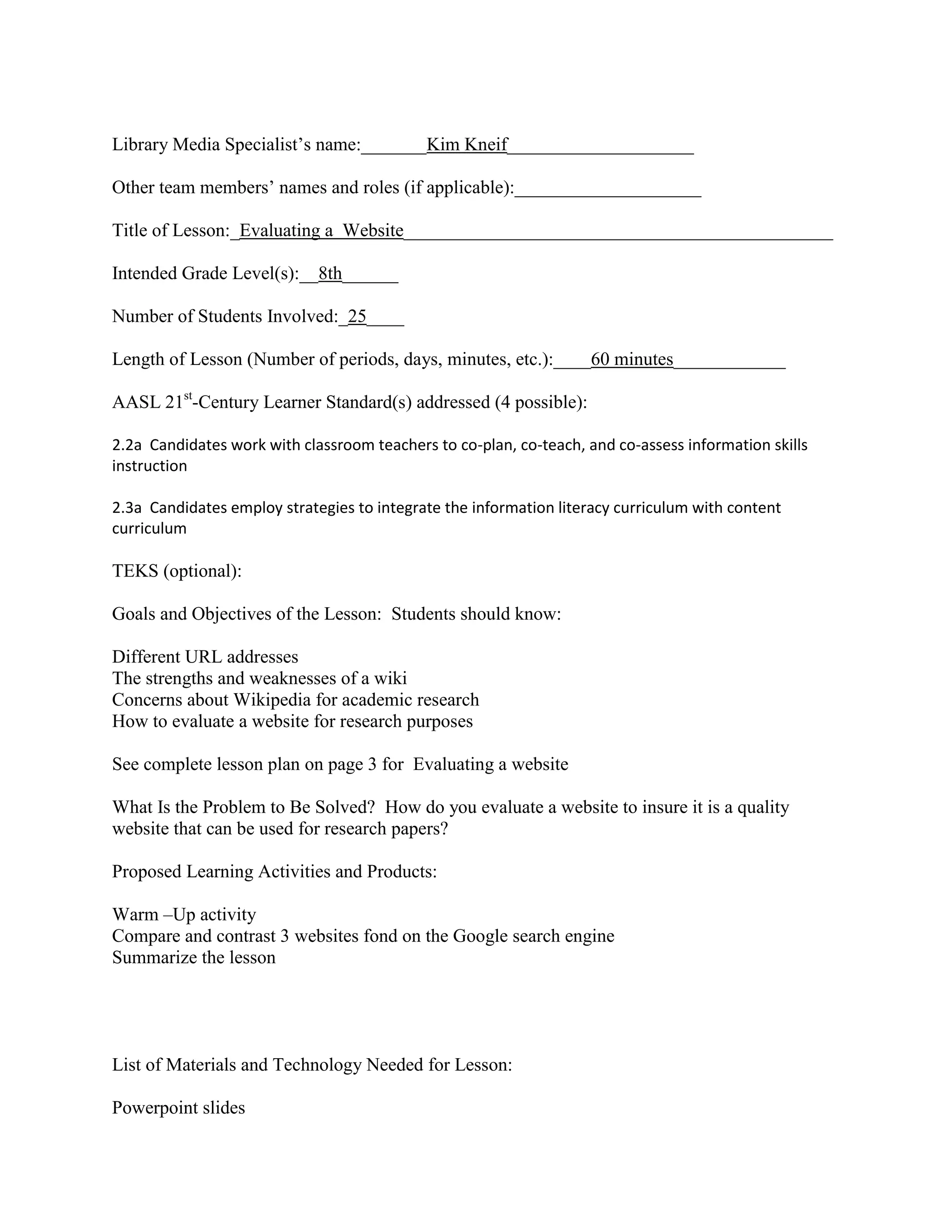 Collaborative Literacy Lesson Plan | DOCX