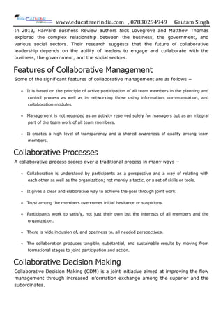 Collaborative management | PDF