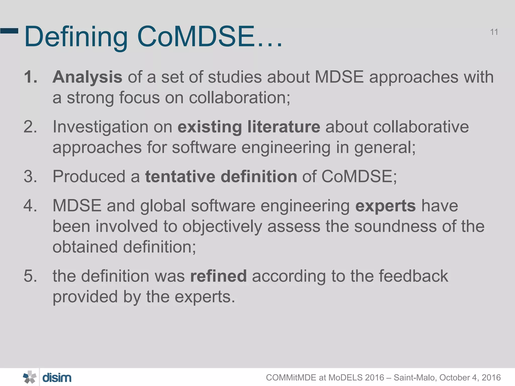 Collaborative Model Driven Software Engineering A Systematic Mapping