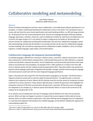 Collaborative modeling and metamodeling | PDF