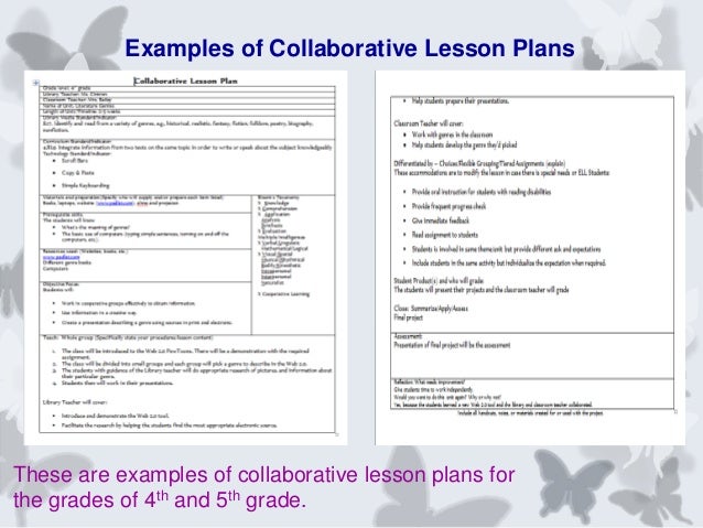 Collaborative partnerships between the library and classroom teacher