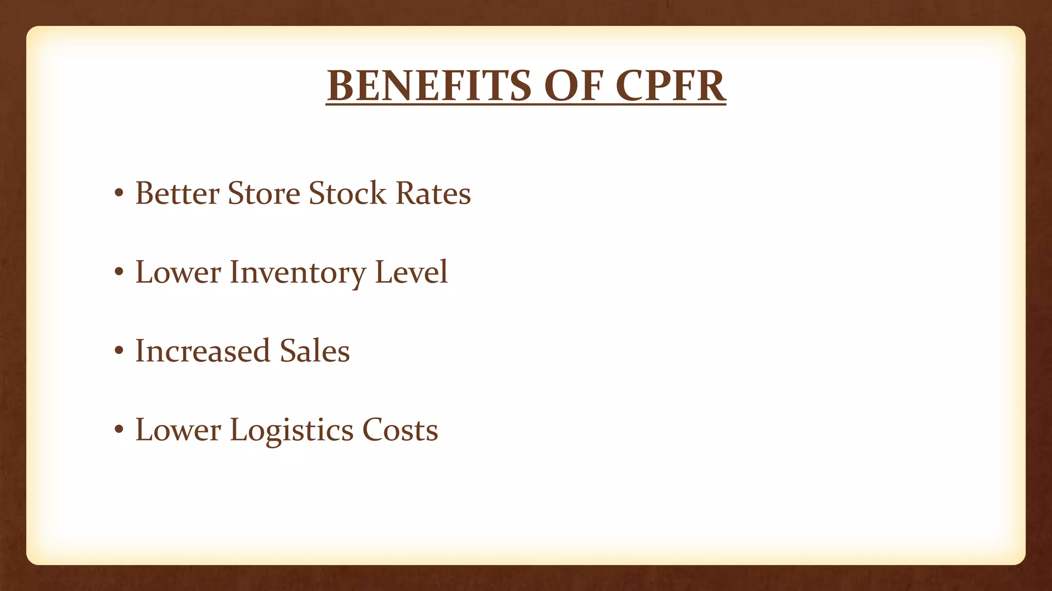 Collaborative planning, forecasting and replinishment (cpfr | PPTX