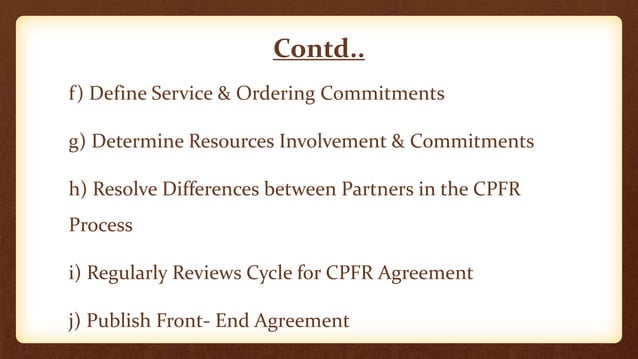 Collaborative planning, forecasting and replinishment (cpfr | PPT