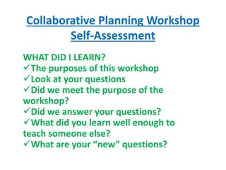 Collaborative Planning Model | PPTX