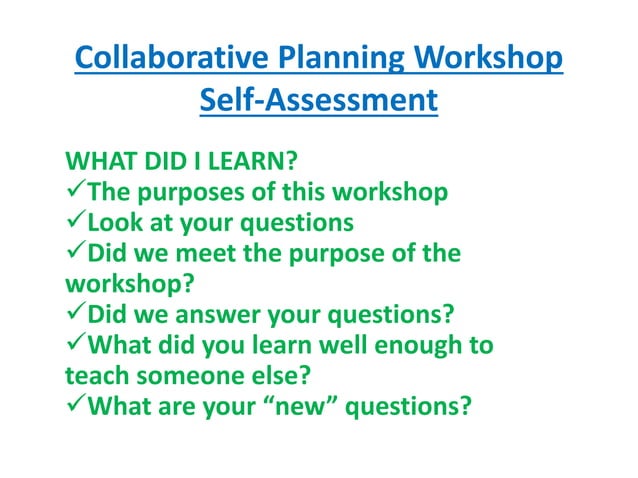 Collaborative Planning Model | PPTX