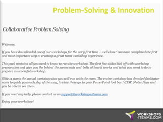 Collaborative Problem Solving Workshop | PPT