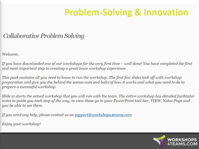Collaborative Problem Solving Workshop | PPT