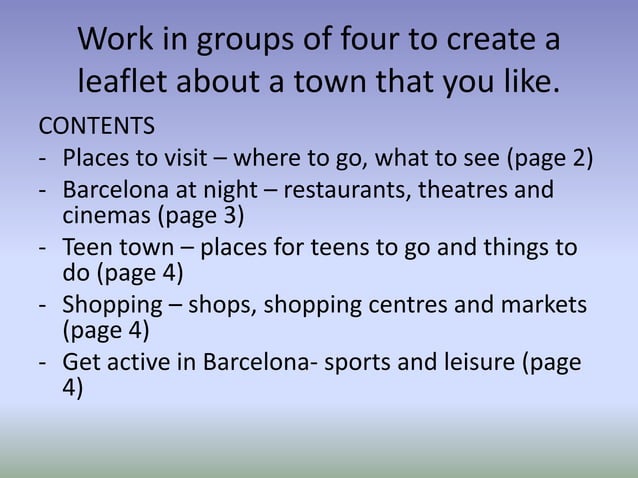 Collaborative project making a leaflet | PPTX