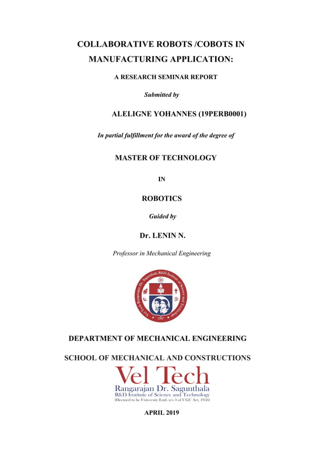Collaborative robots final paper | PDF | Robotics | Technology & Computing