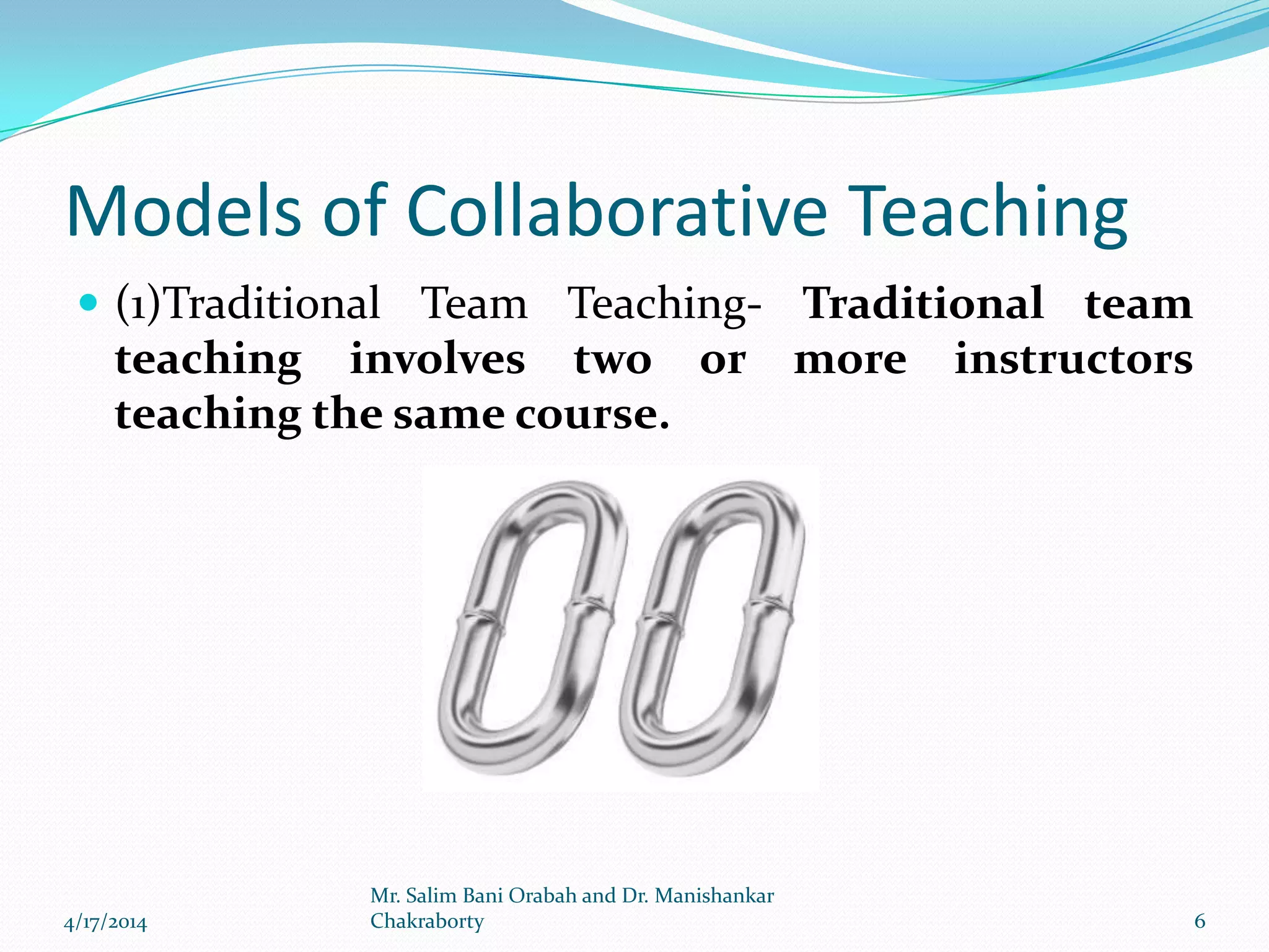 Collaborative teaching by dr manishankar chakraborty and mr salim bani ...