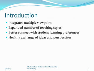 Collaborative teaching by dr manishankar chakraborty and mr salim bani ...