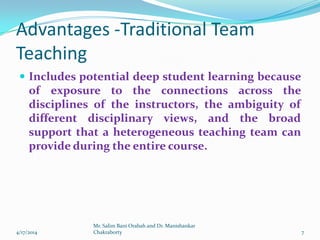 Collaborative teaching by dr manishankar chakraborty and mr salim bani ...