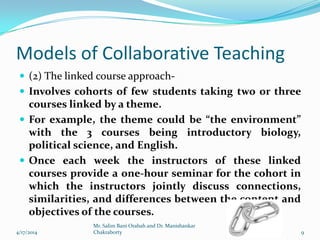 Collaborative teaching by dr manishankar chakraborty and mr salim bani ...