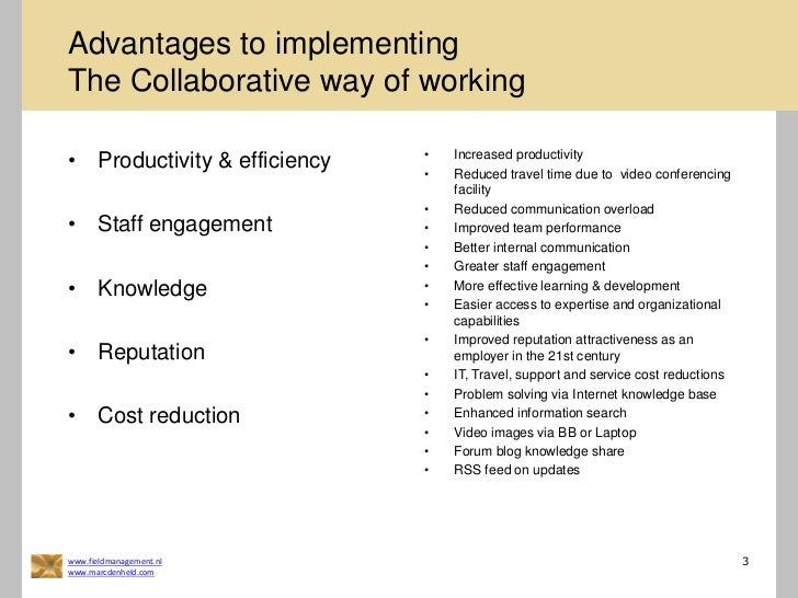 Collaborative way of working