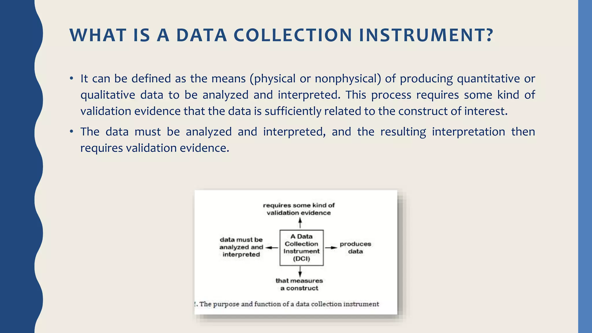 INTRODUCTION TO DATA COLLECTION INSTRUMENTS (DCIs) | PPTX