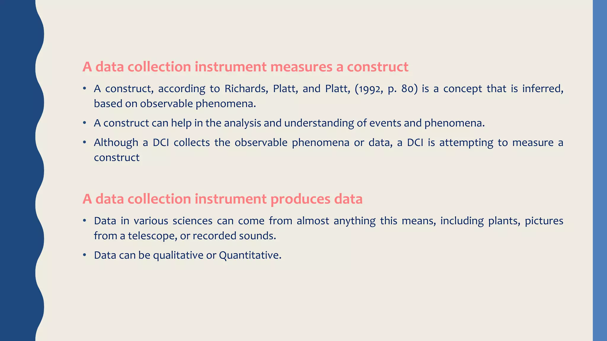 INTRODUCTION TO DATA COLLECTION INSTRUMENTS (DCIs) | PPTX