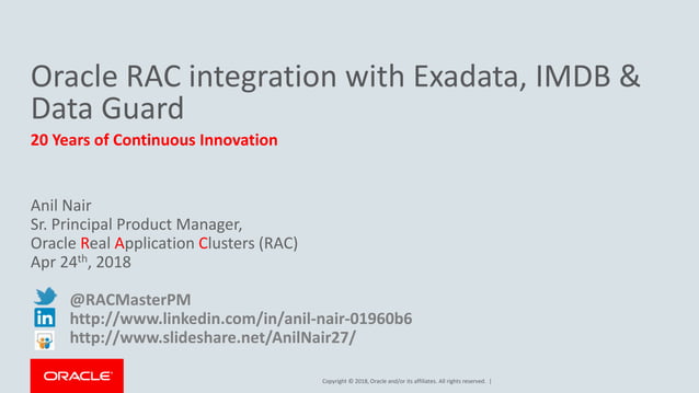 Oracle RAC features on Exadata | PPTX