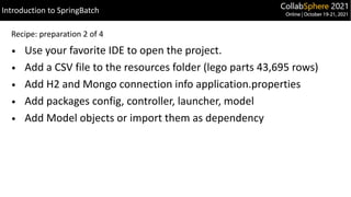 Intro to SpringBatch NoSQL 2021 | PDF