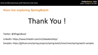 Intro to SpringBatch NoSQL 2021 | PDF