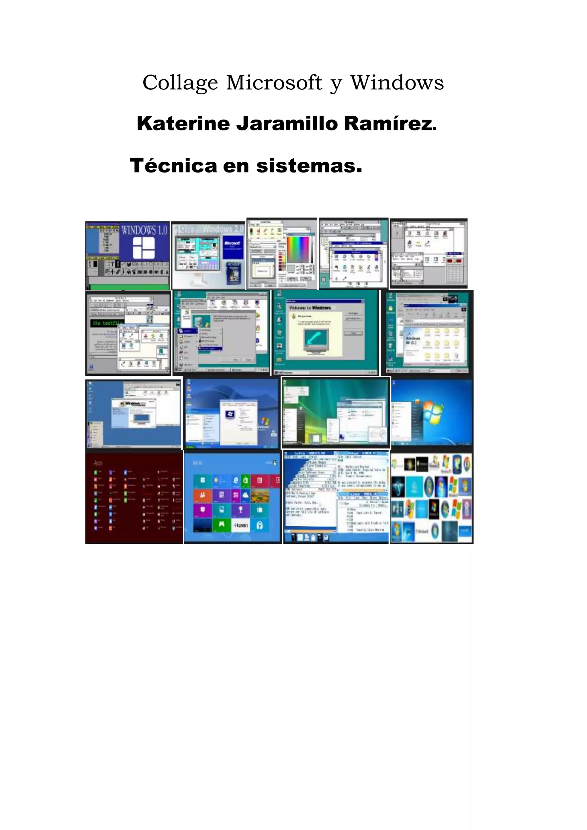Collage microsoft y windows katerine jaramillo | DOCX