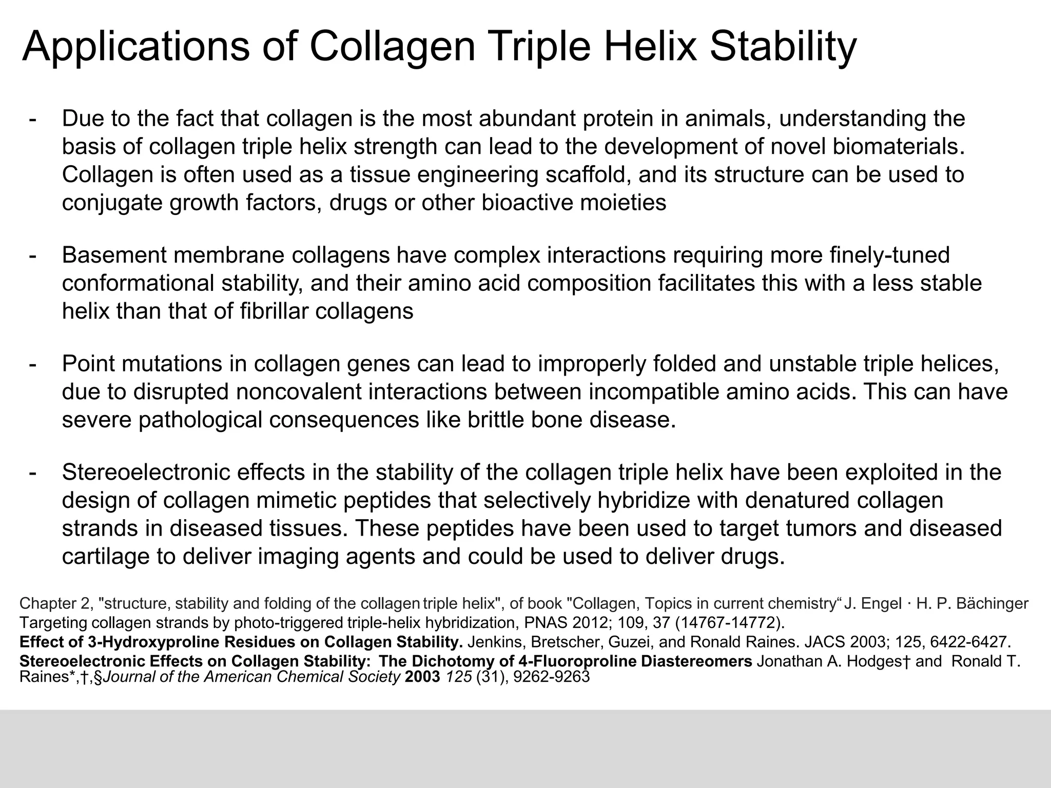 Collagen triple helix stability | PPTX
