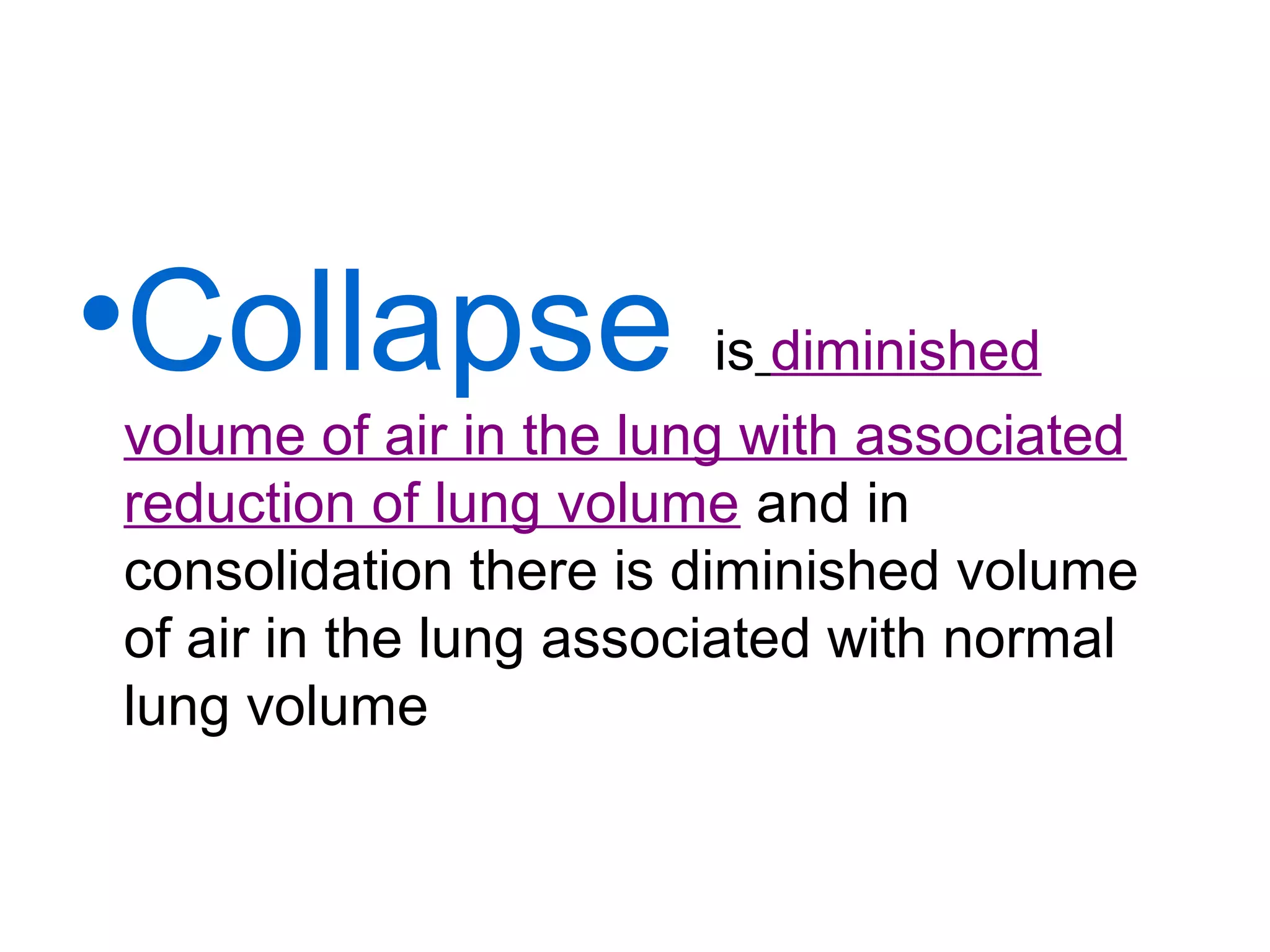 Collapse and consolidation Lung Radiology | PPT