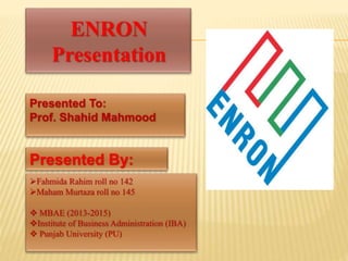 Collapse of Enron | PPTX