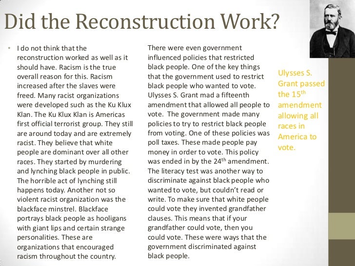 Collapse of the reconstruction