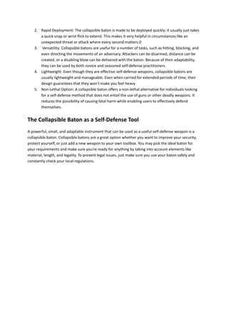 Collapsible Baton: A Practical Tool for Self-Defense and Personal ...