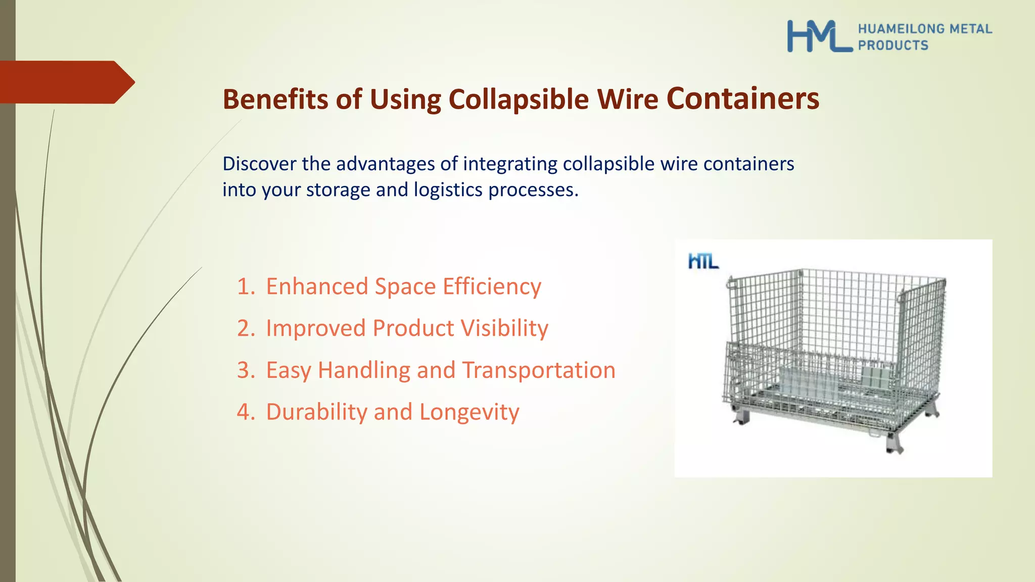 Collapsible Wire Container Streamlining Your Storage Solutions | PPTX