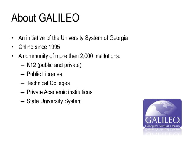 GALILEO virtual library and OpenAthens partnership | PPTX | Internet ...