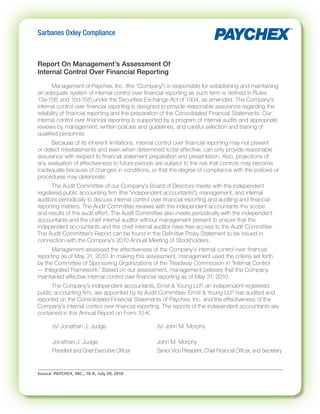 Supporting Information about Paychex | PDF