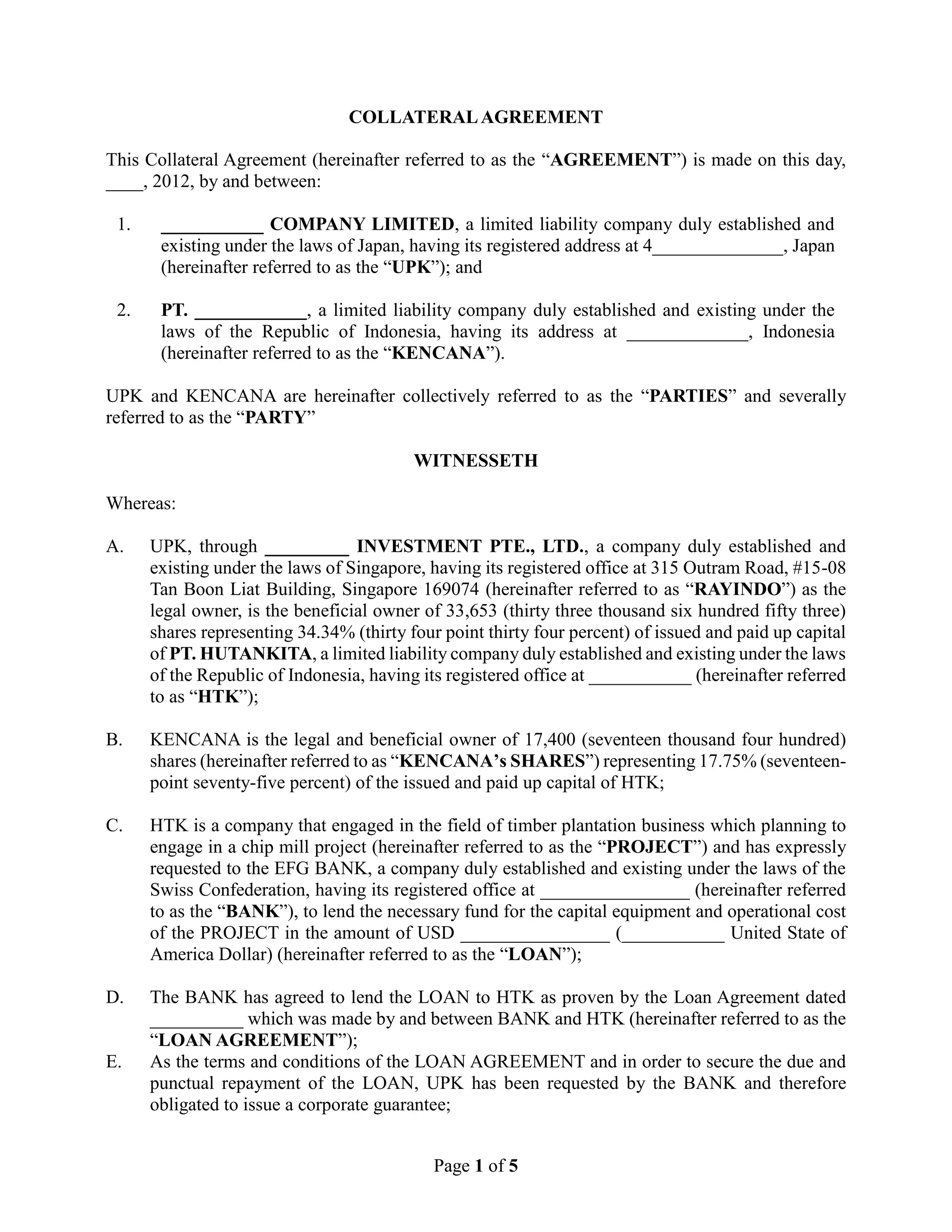 Collateral Agreement _CLEAN DRAFT.docx