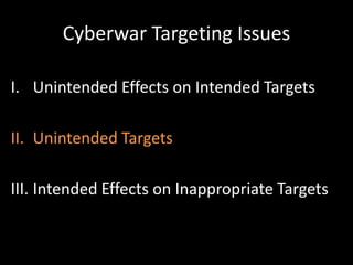 Collateral damage in cyberwarfare | PPTX