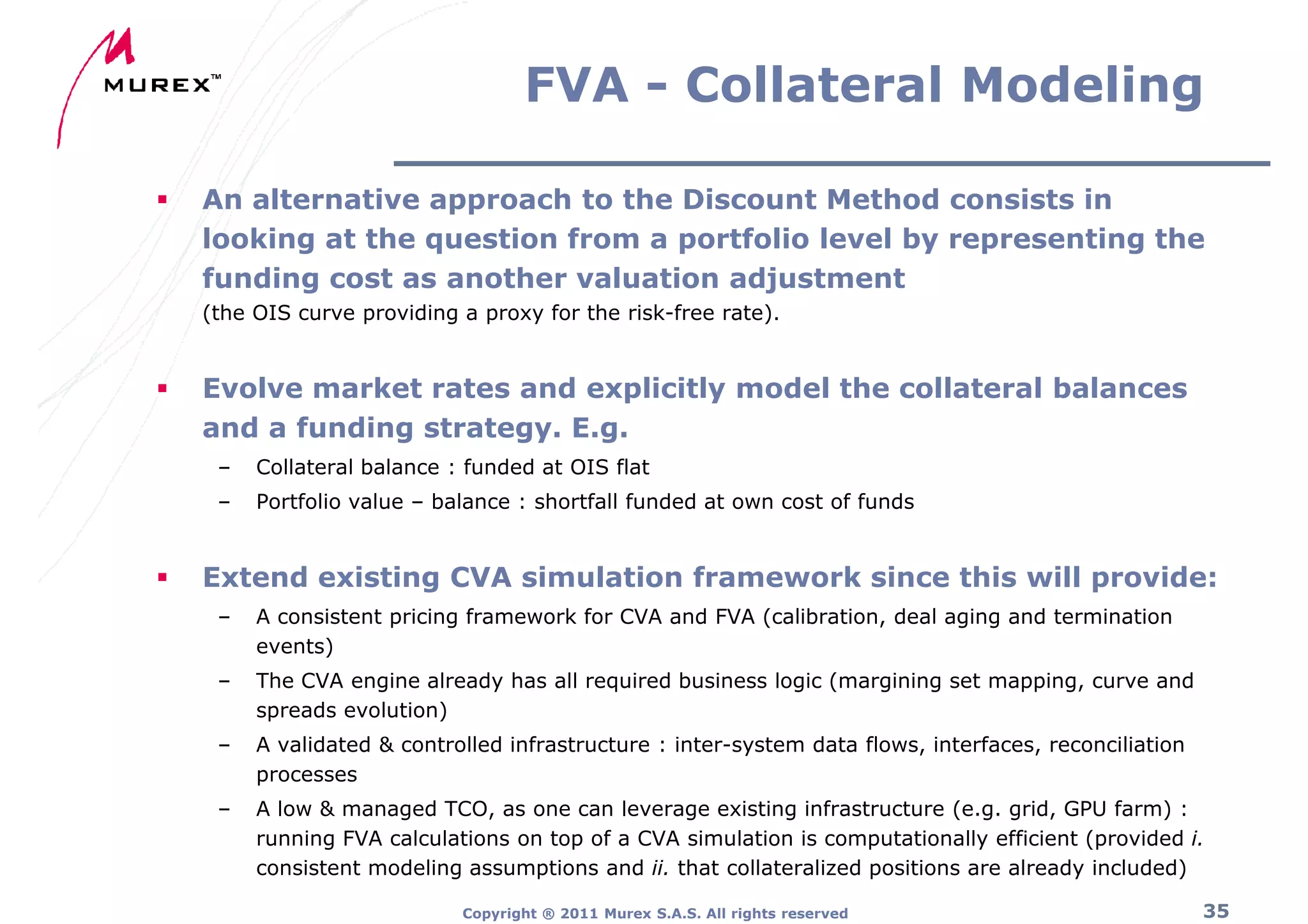 Collateralisation: CVA & FVA - Murex - Alexandre Bon | PDF