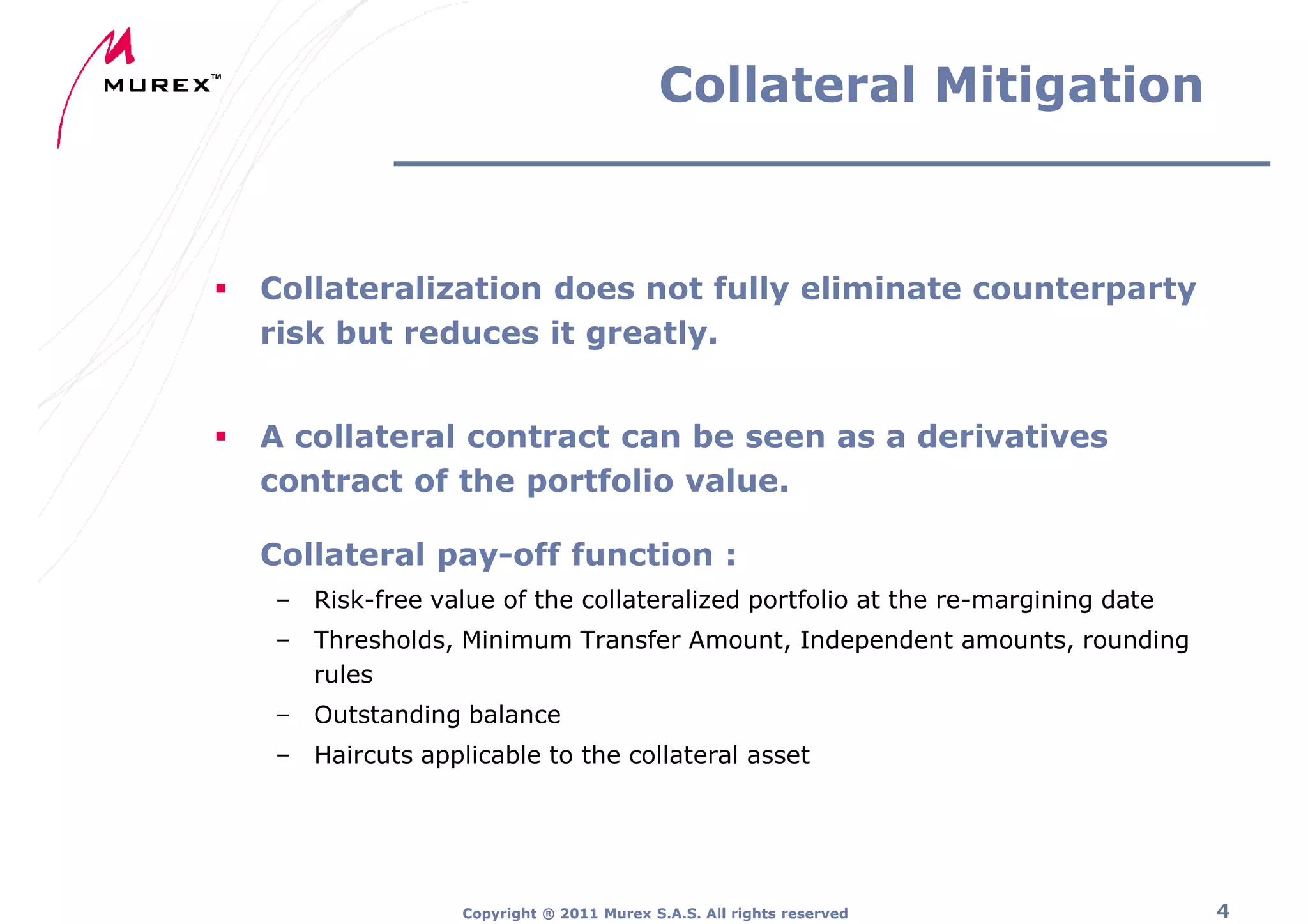 Collateralisation: CVA & FVA - Murex - Alexandre Bon | PDF
