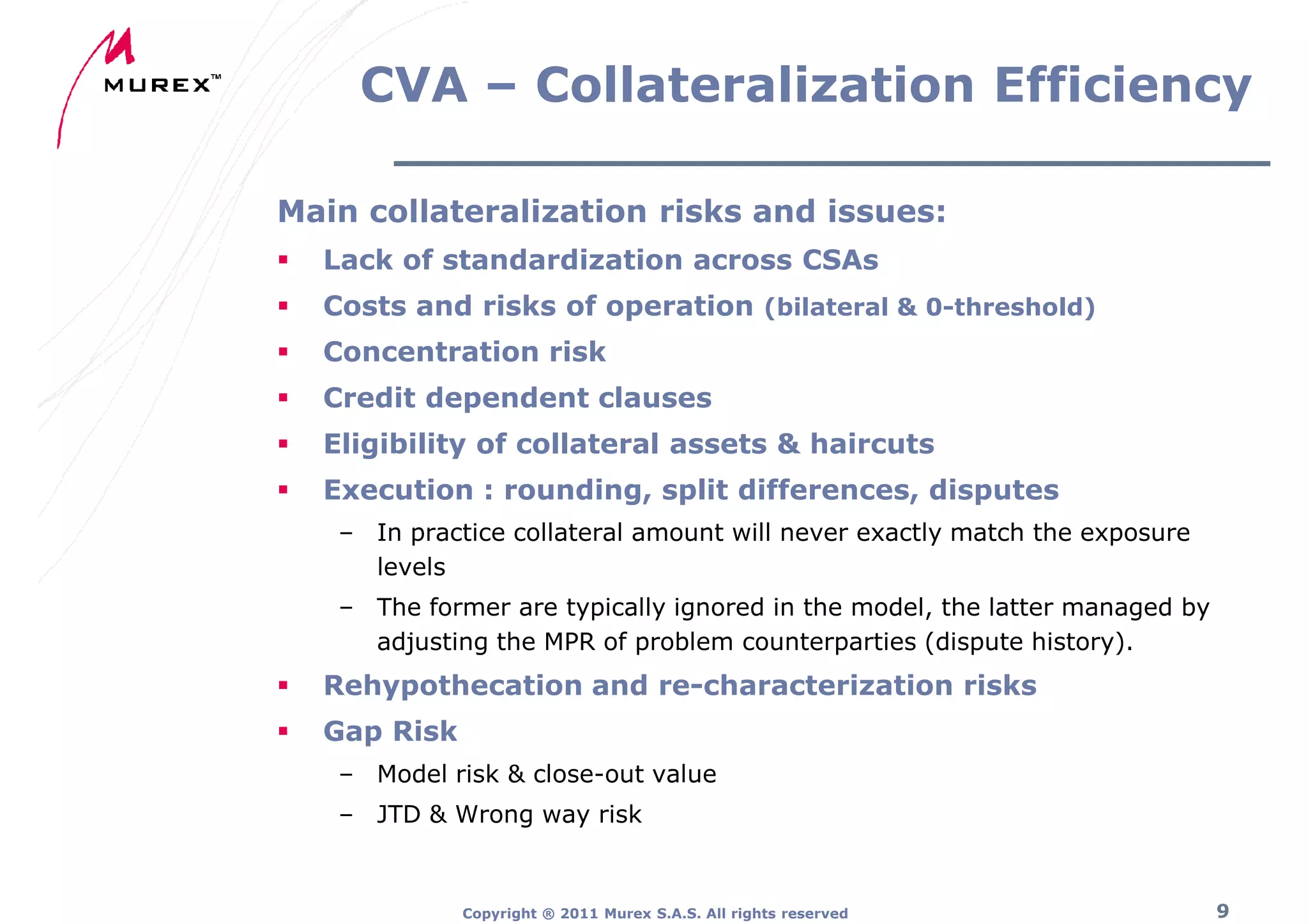 Collateralisation: CVA & FVA - Murex - Alexandre Bon | PDF