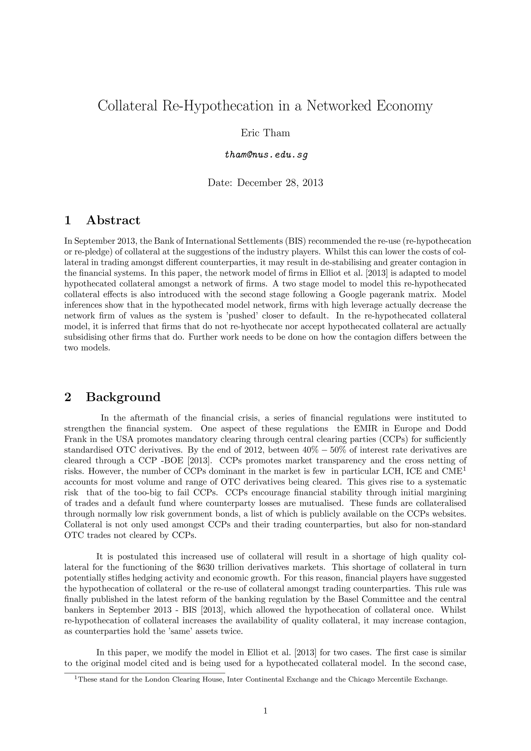 Collateral Re-Hypothecation | PDF