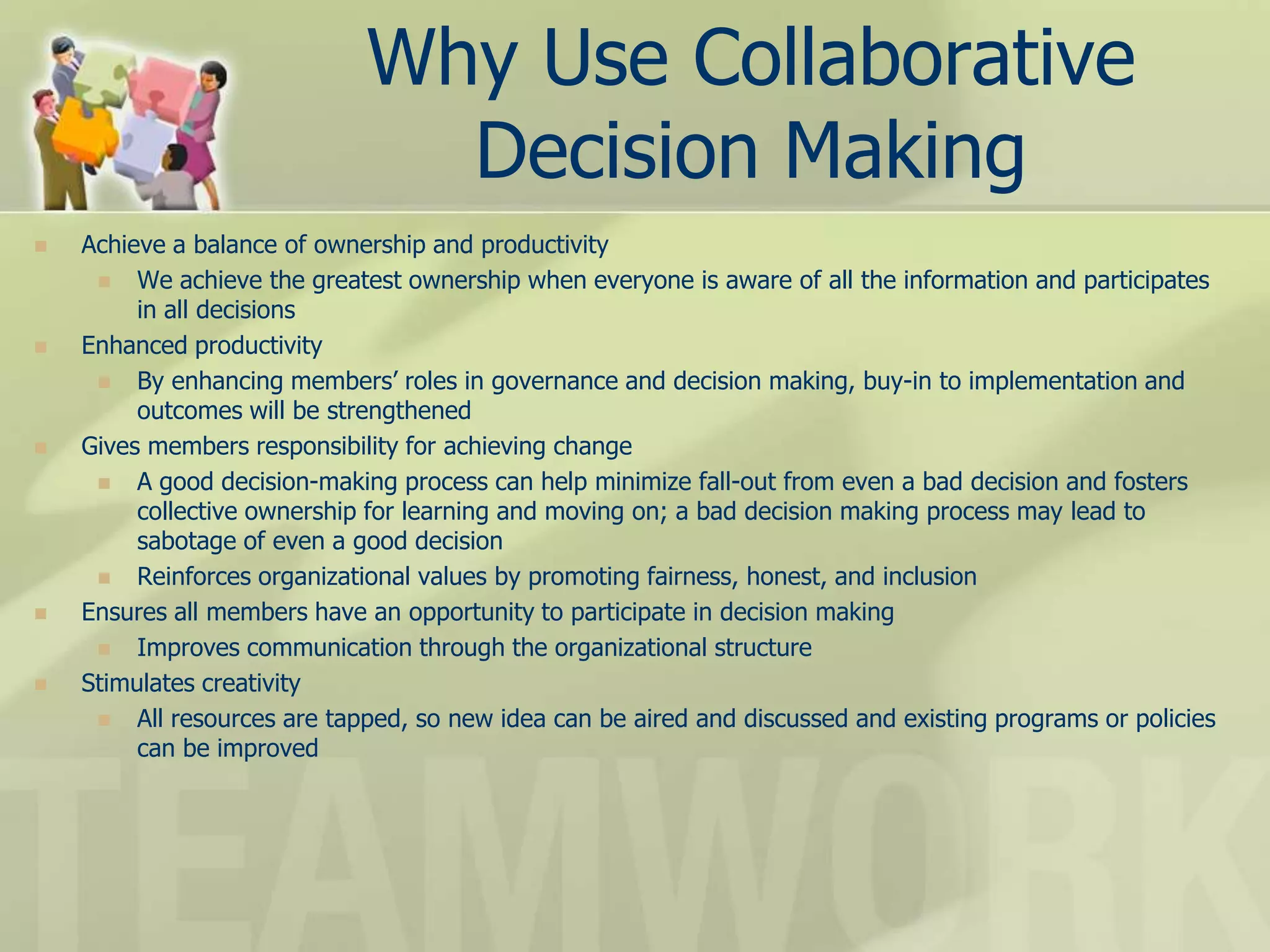 Collaborative Decision Making - Updated | PPTX | Business | Business ...