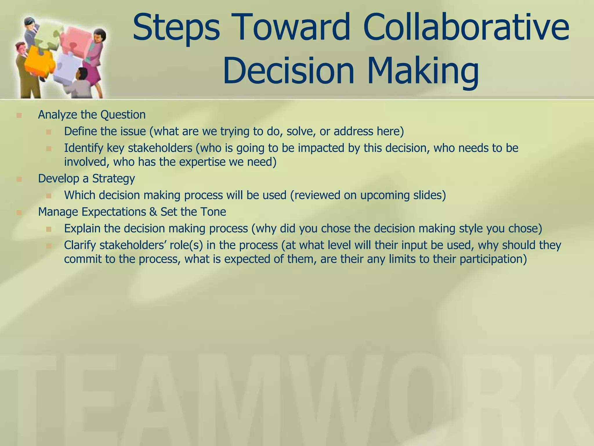 Collaborative Decision Making - Updated | PPT