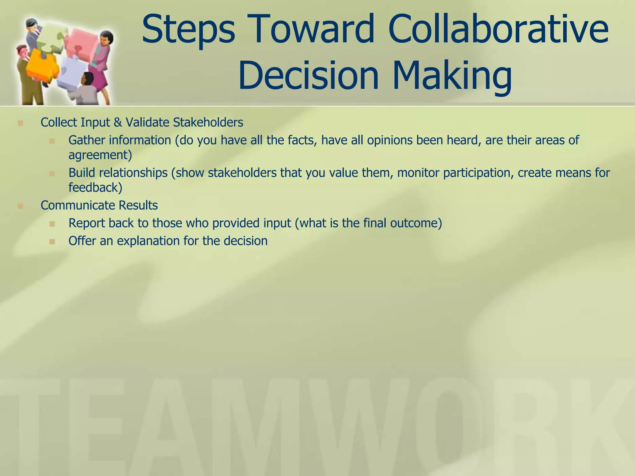 Collaborative Decision Making - Updated | PPT