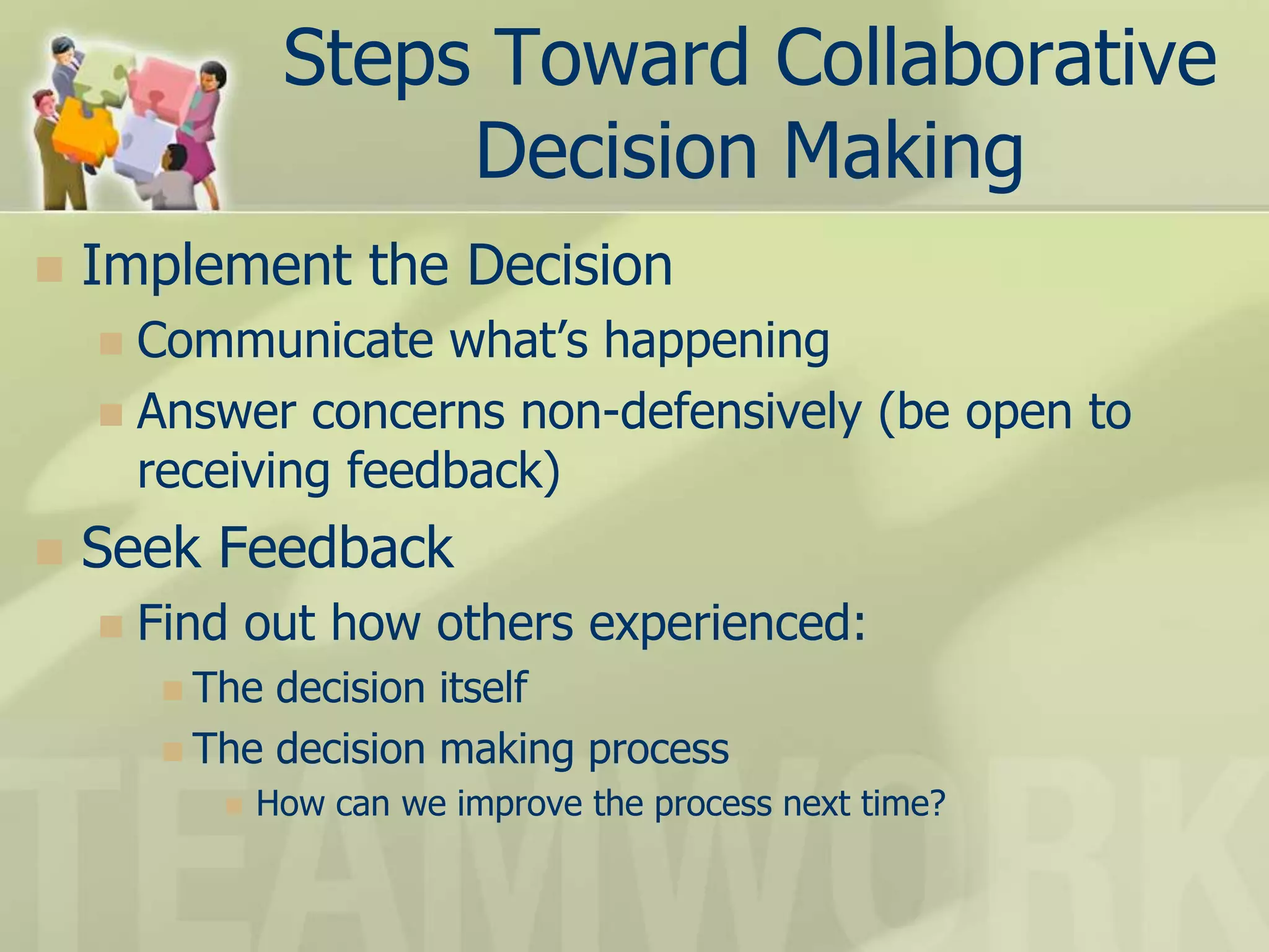 Collaborative Decision Making - Updated | PPTX | Business | Business ...