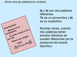acento diacritico ppt.ppt y sus usos en el lenguaje | PPT