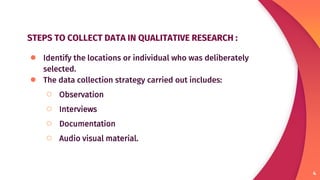 Collecting, analyzing, and interpreting qualitative data | PPTX