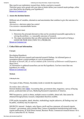 Collecting and using information, chapter 8 class notes | PDF