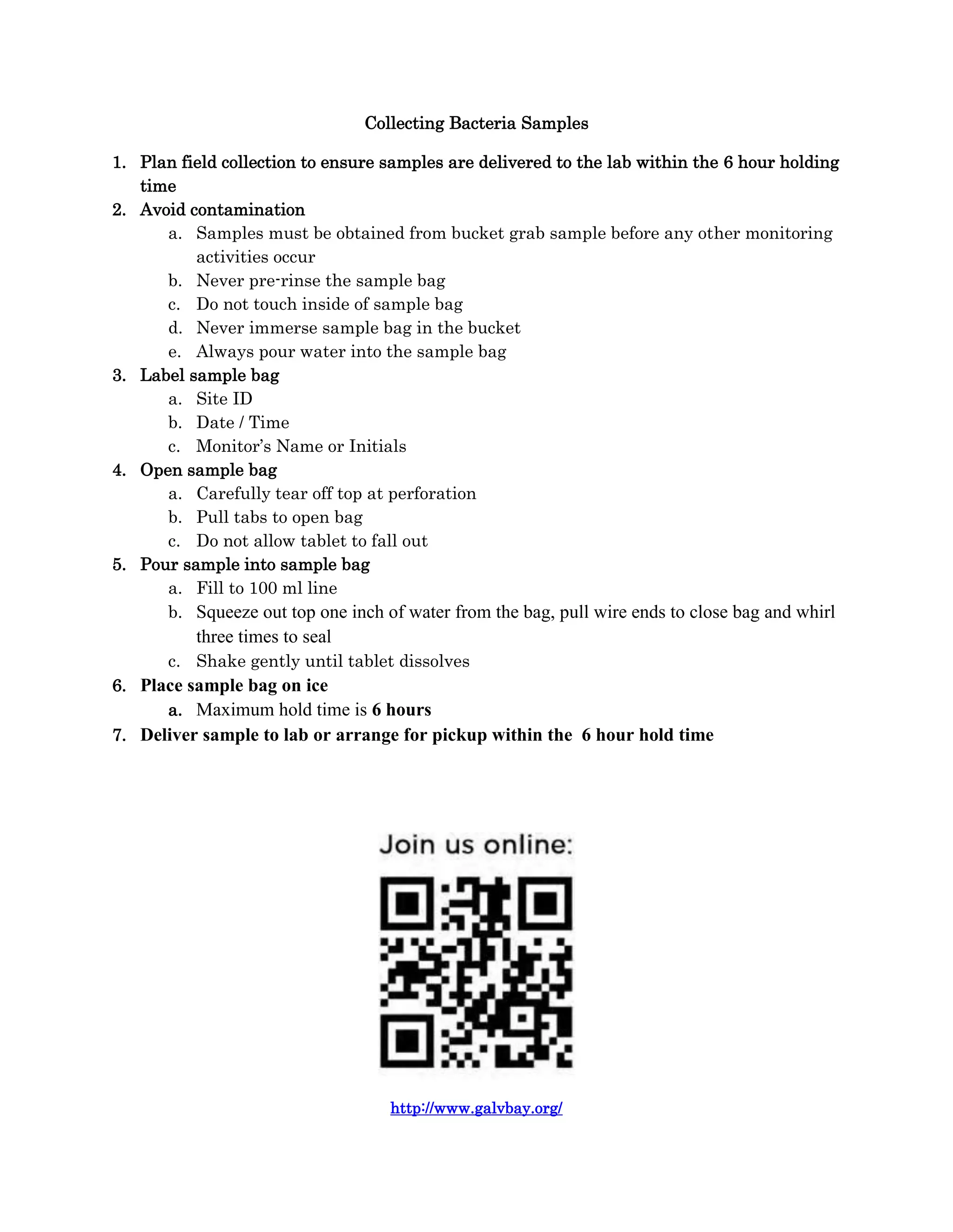 Collecting bacteria sample | DOCX