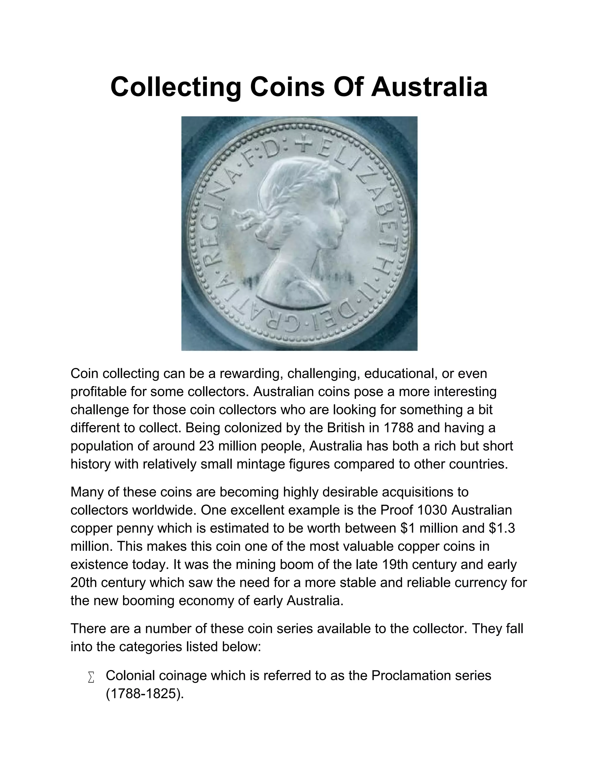 Collecting Coins Of Australia | PDF
