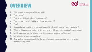 Collecting good practices in SRL | PPT