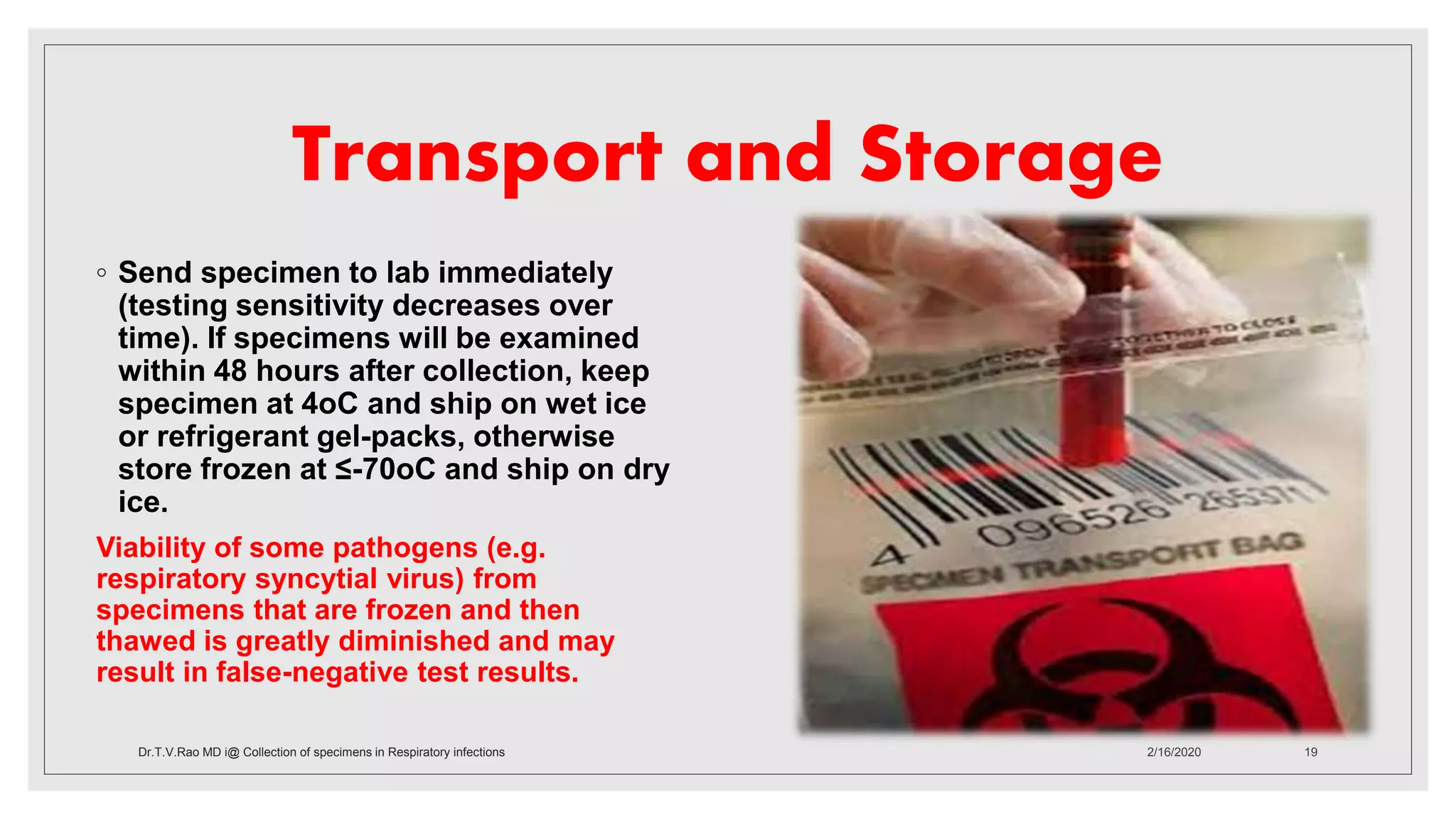 Biosafety in Collecting laboratory specimens in respiratory tract ...