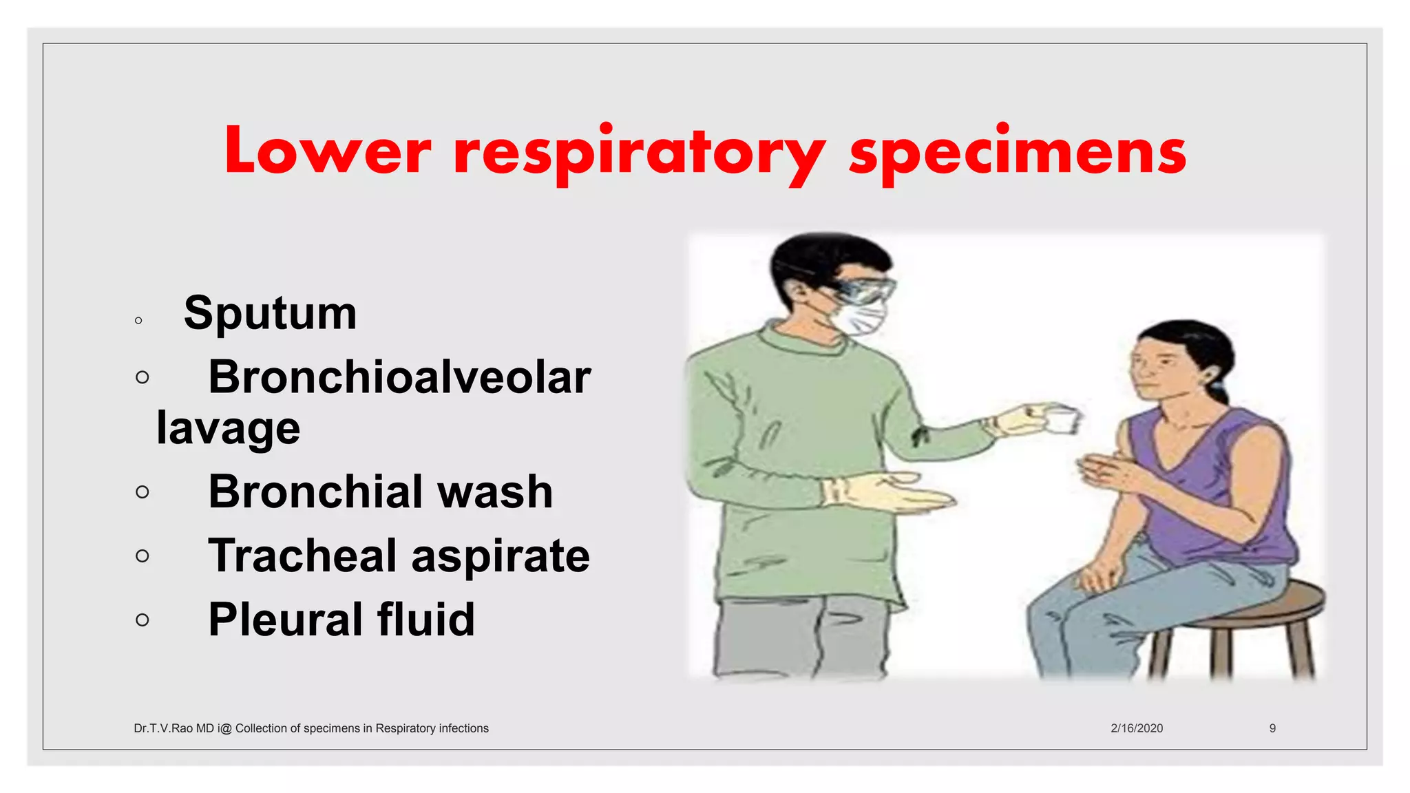 Biosafety in Collecting laboratory specimens in respiratory tract ...